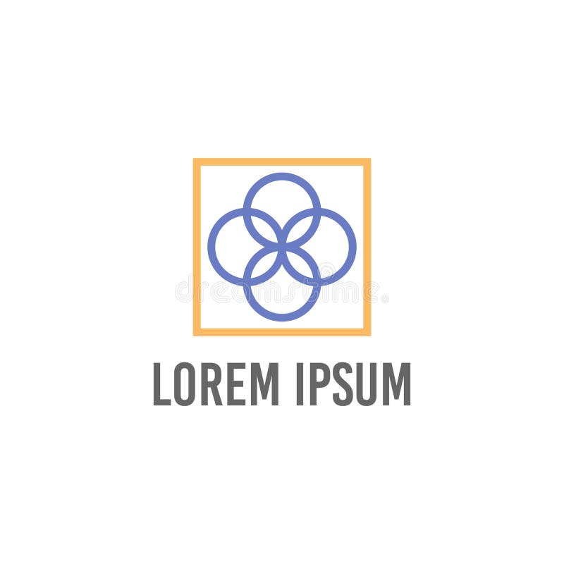Vector Illustration Four Circles Inside a Square Abstract Icon Logo ...