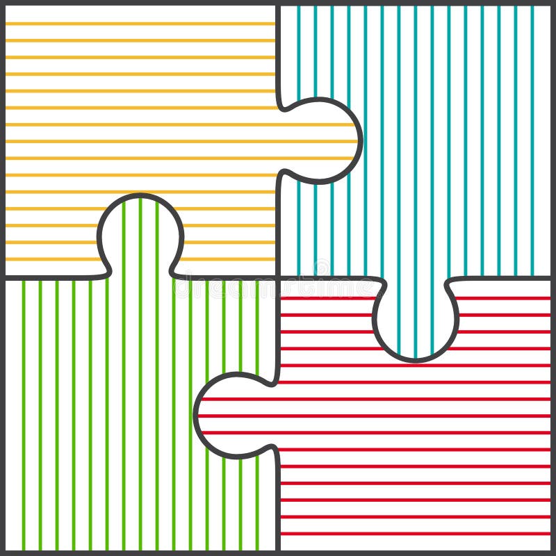 Vector Illustration of Four Colorful Puzzle Pieces Stock Vector ...