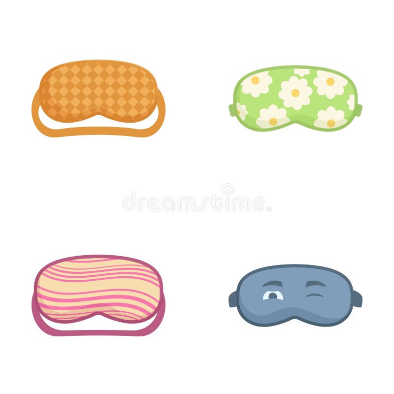 Set of Colorful Sleep Masks on White Background Stock Vector ...