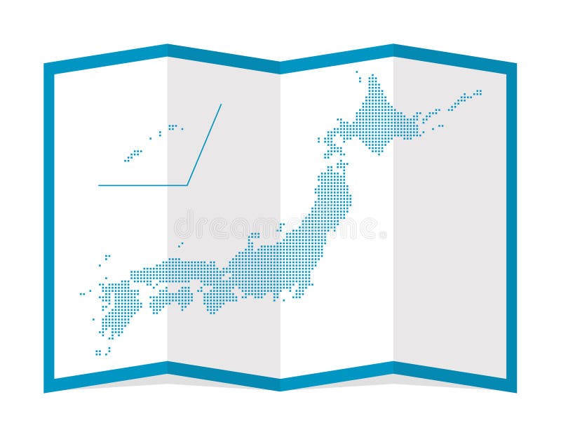 Vector Illustration of Four-fold Japan Map Stock Vector - Illustration ...