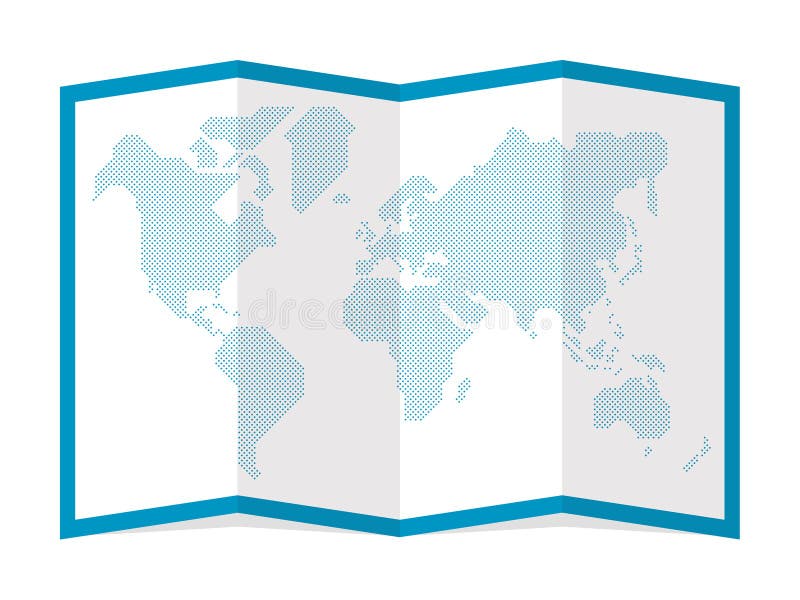 Vector Illustration of Four-fold World Map Stock Vector - Illustration ...