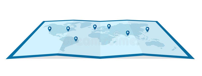 Vector Illustration of Four-fold World Map Stock Vector - Illustration ...
