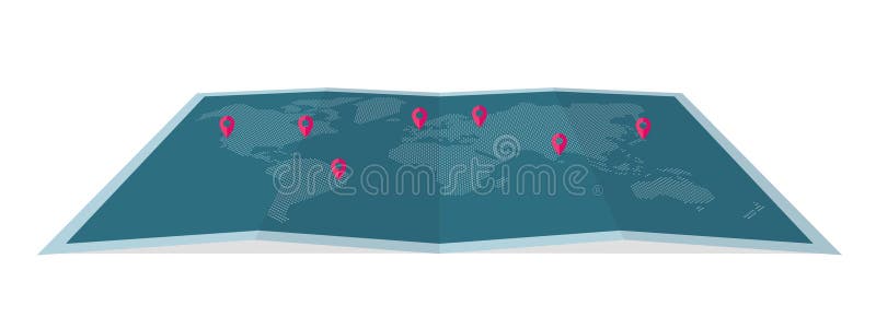 Vector Illustration of Four-fold World Map Stock Vector - Illustration ...