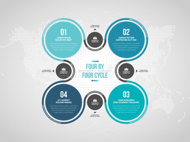 Four by Four Cycle Infographic Stock Vector - Illustration of copyspace ...
