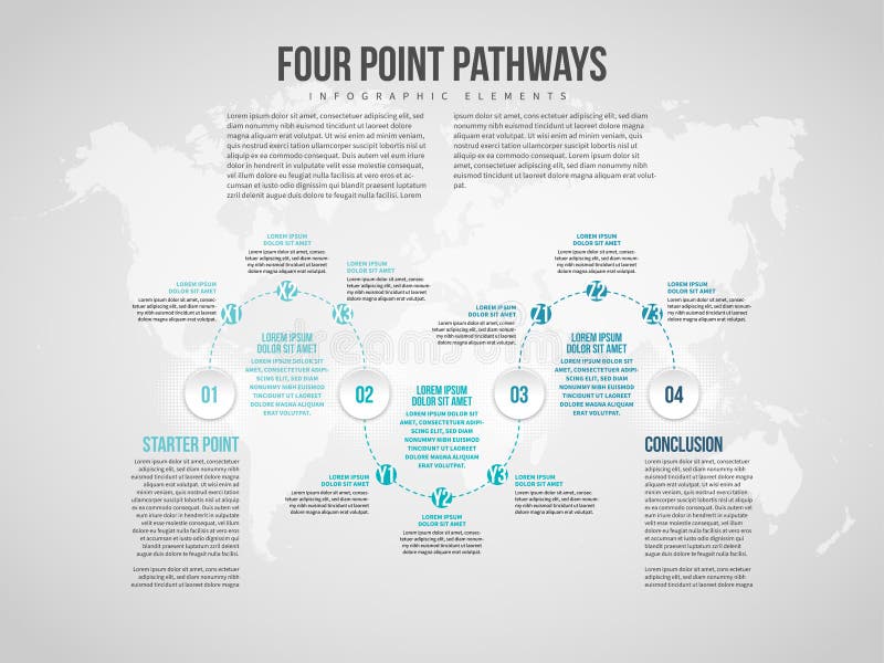 Four Point Pathways Infographic Stock Vector - Illustration of ...
