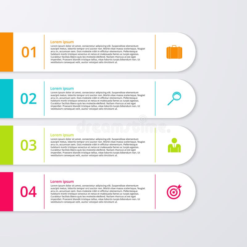 Vector Illustration of Four Rectangles Infographics Stock Vector ...
