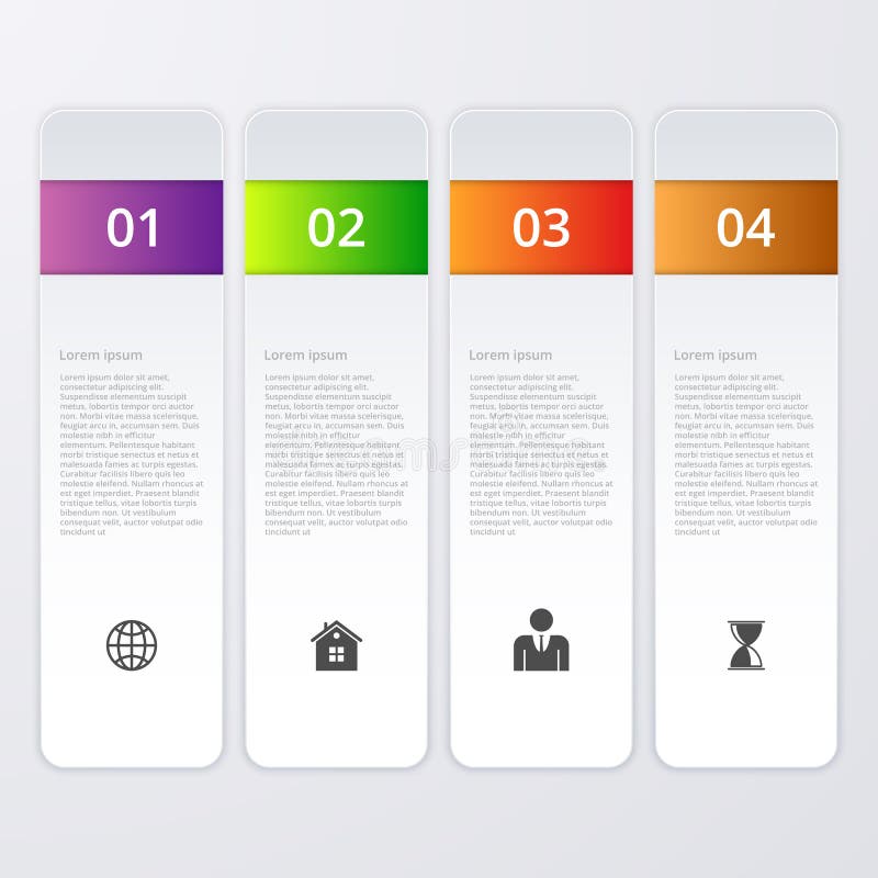 Vector Illustration of Four Rectangles Infographics Stock Vector ...