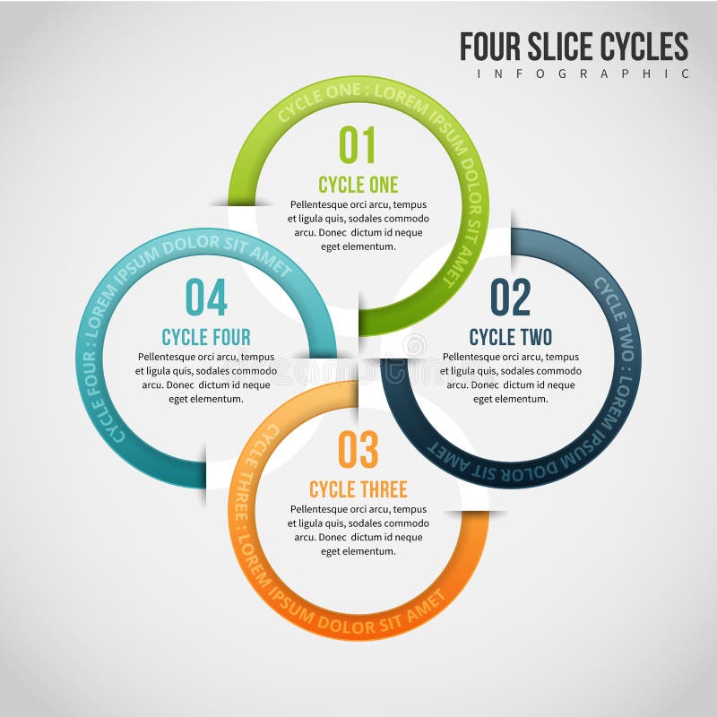 Four Slice Cycles Infographic Stock Vector - Illustration of process ...