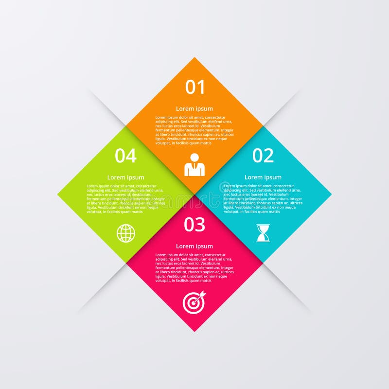 Vector Illustration of Four Square Infographics Stock Vector ...