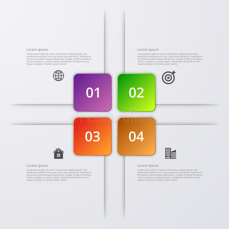 Vector Illustration of Four Square Infographics Stock Vector ...