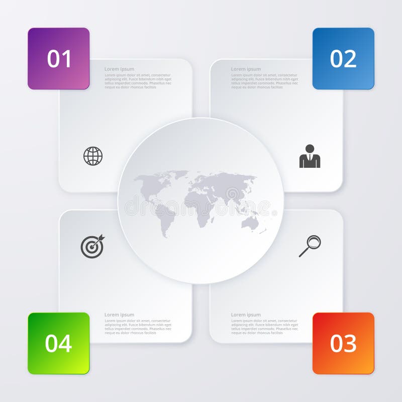 Vector Illustration of Four Square Infographics Stock Vector ...