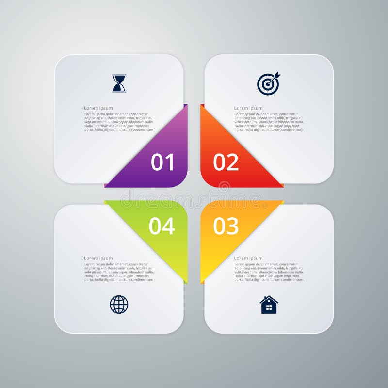 Vector Illustration of Four Square Infographics Stock Vector ...