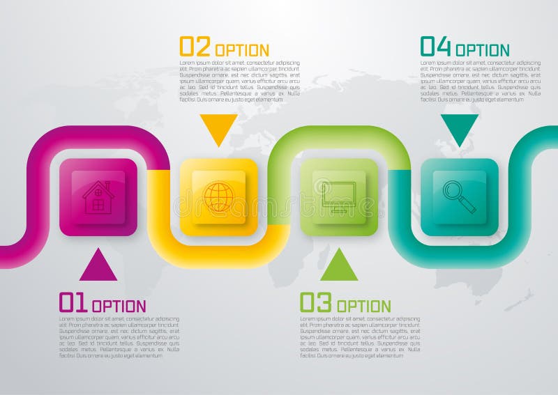 Vector Illustration of Four Square Infographics Stock Vector ...