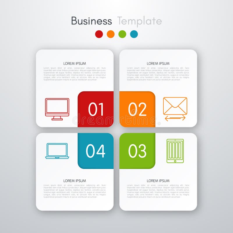Vector Illustration of Four Square Infographics Stock Vector ...