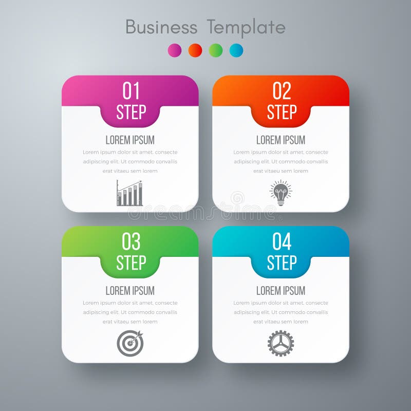 Infographics Template Four Options with Square Stock Vector ...