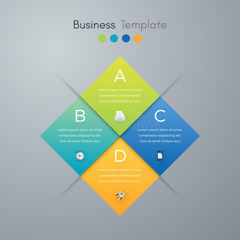 Vector Illustration of Four Square Infographics Stock Vector ...