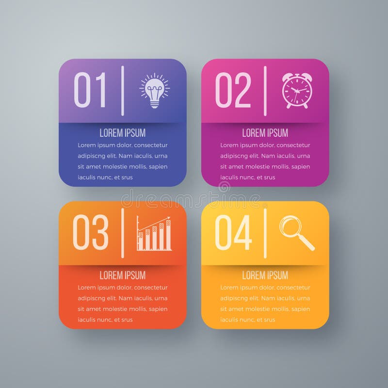 Vector Illustration of Four Square Infographics Stock Vector ...