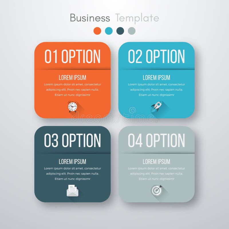 Vector Illustration of Four Square Infographics Stock Vector ...