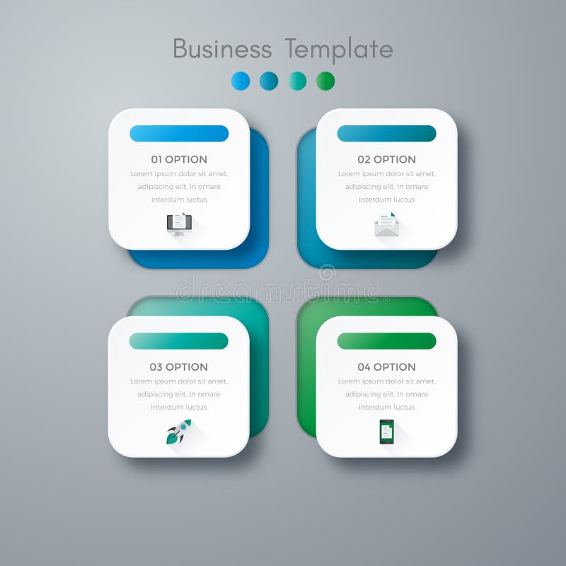 Vector Illustration of Four Square Infographics Stock Vector ...