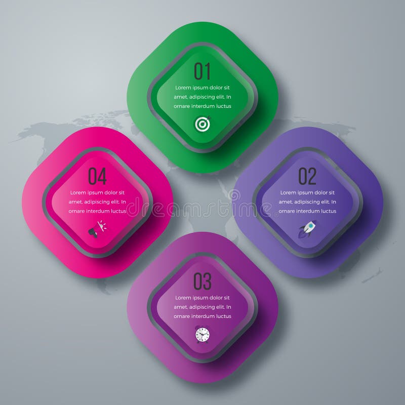 Vector Illustration of Four Square Infographics Stock Vector ...