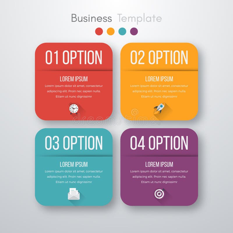 Vector Illustration of Four Square Infographics Stock Vector ...