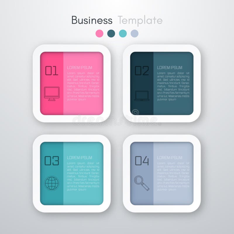 Vector Illustration of Four Square Infographics Stock Vector ...