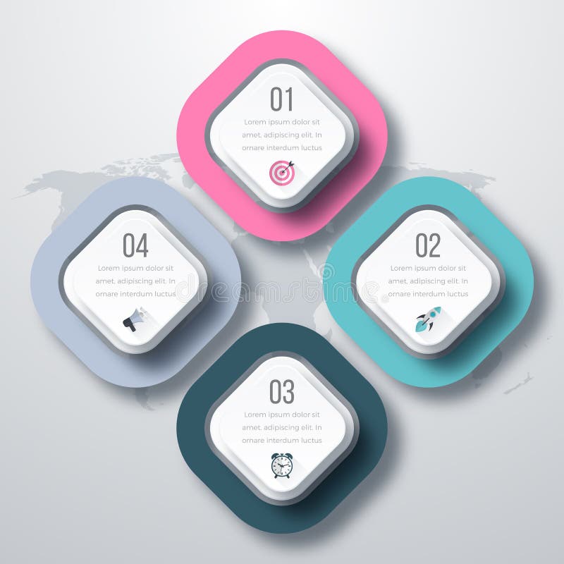 Vector Illustration of Four Square Infographics Stock Vector ...