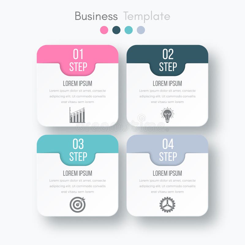 Vector Illustration of Four Square Infographics Stock Vector ...
