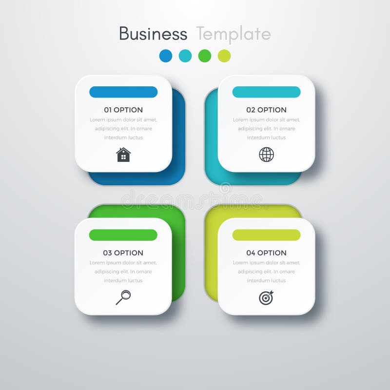 Vector Illustration of Four Square Infographics Stock Vector ...