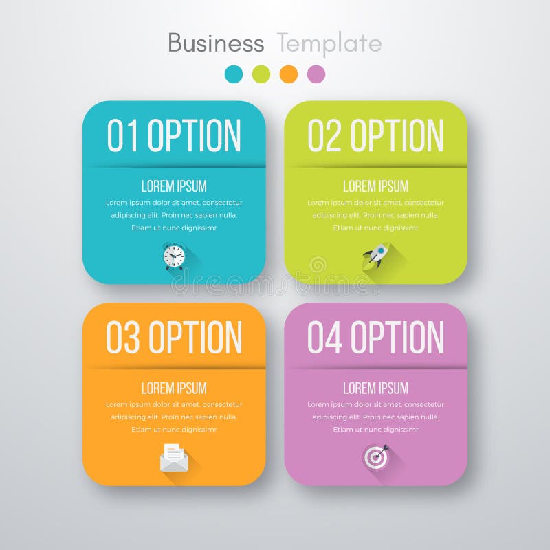 Vector Illustration of Four Square Infographics Stock Vector ...