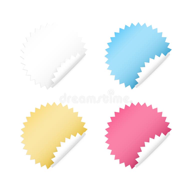 Vector Illustration of Four Sticker Stock Vector - Illustration of ...