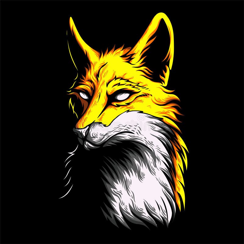 Vector Illustration the Fox in a Cool Position Turns Its Head Backwards ...