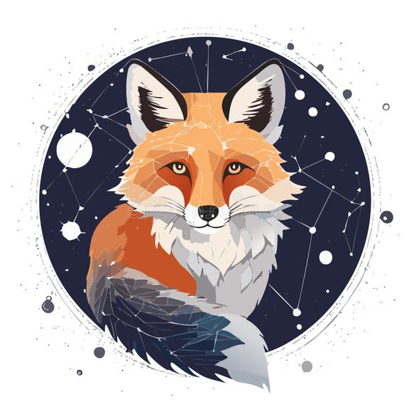 Vector Illustration of a Fox in the Moonlight Stock Vector ...