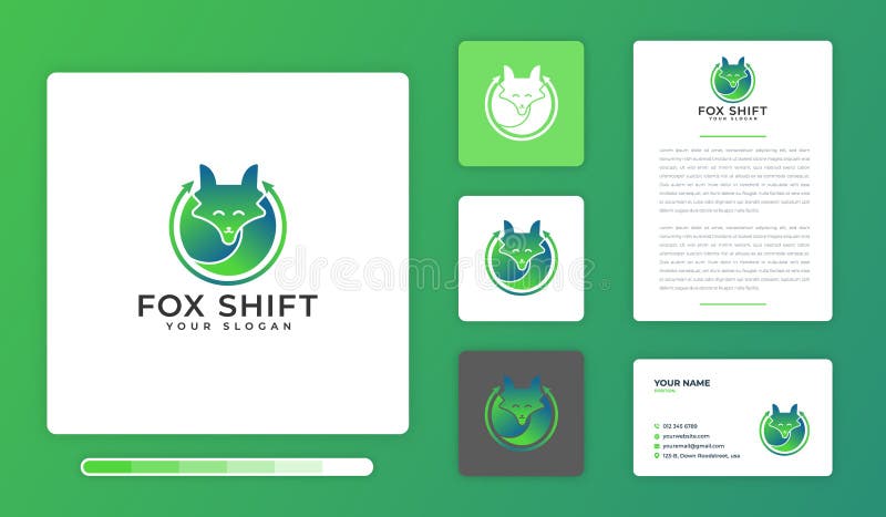 Illustration of Fox Shift Logo Design Stock Vector - Illustration of ...