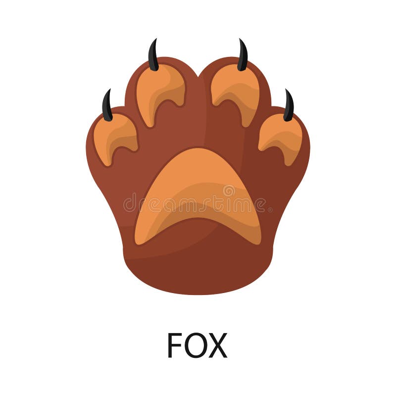 Vector Design of Fox and Track Symbol. Set of Fox and Paw Stock Symbol ...