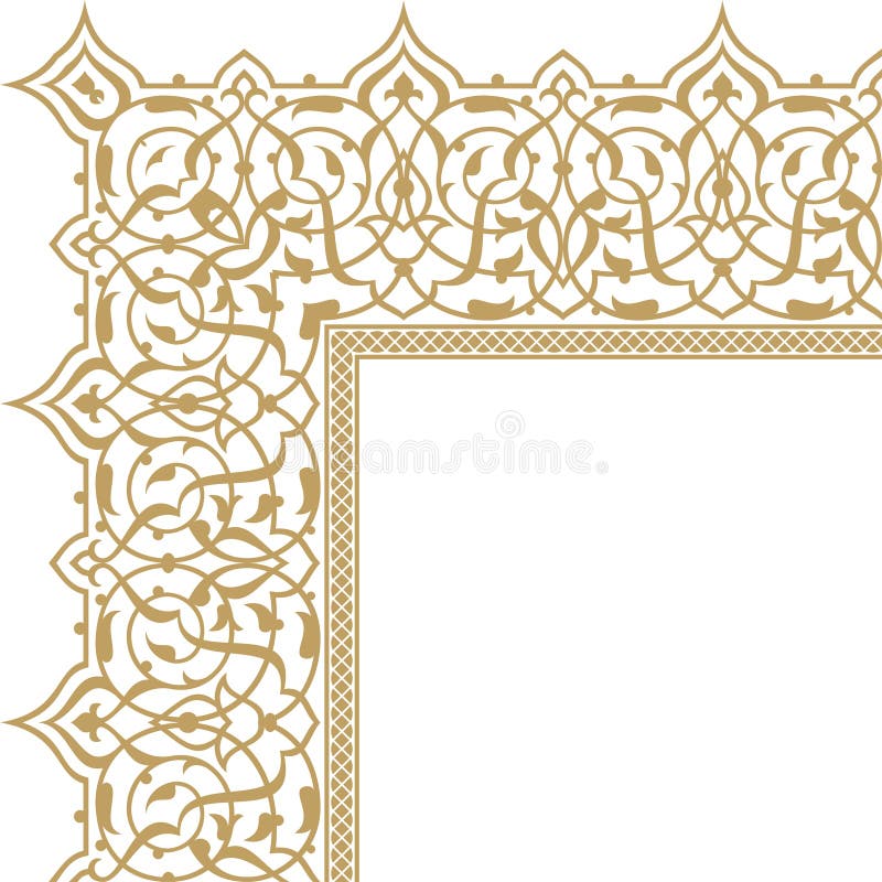Corner Design Template. Elements in Eastern Style. Floral Border Stock ...