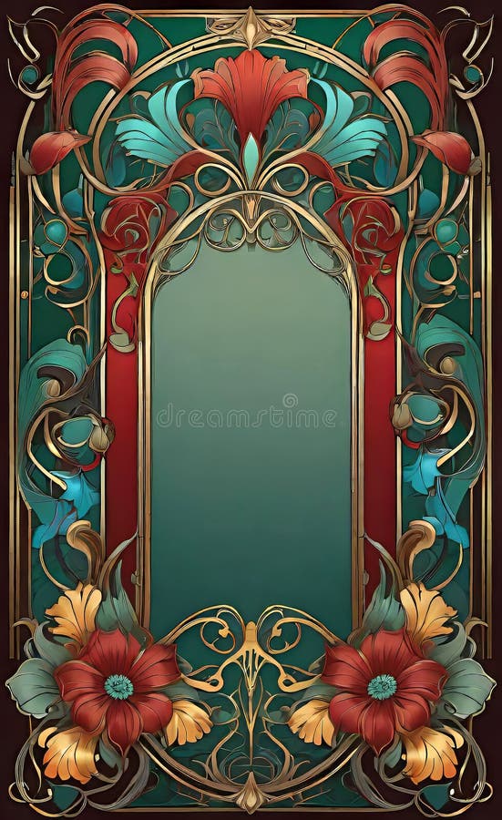Vector Illustration, Frame with Floral Pattern in Retro Vintage Style ...