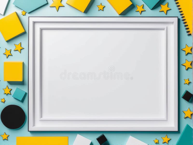 Vector Illustration . Frame Made of Colorful Photo Frames on Blue ...