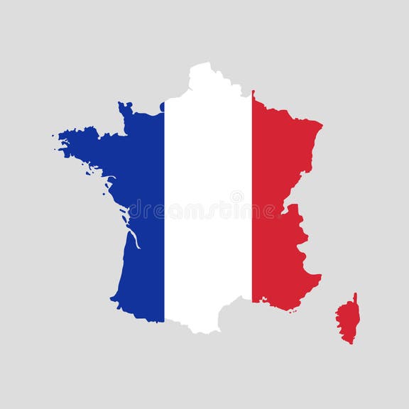 Vector Illustration of France Flag Map. Vector Map. Stock Vector ...