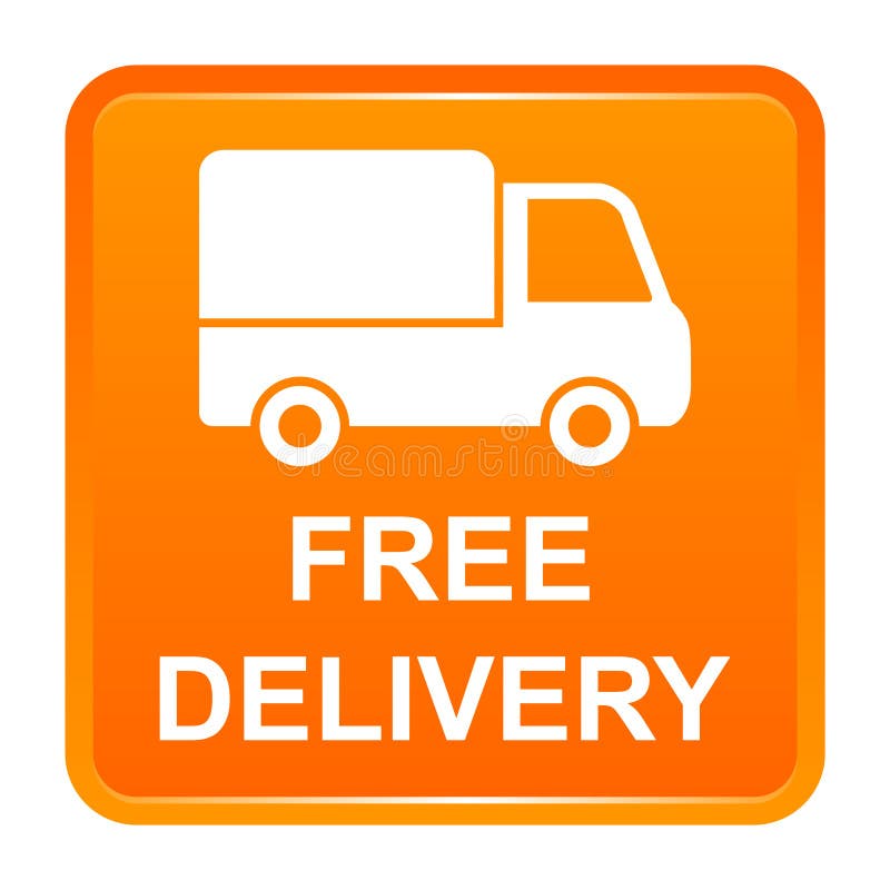 Delivery Truck Icon Orange Round Button Stock Illustration ...