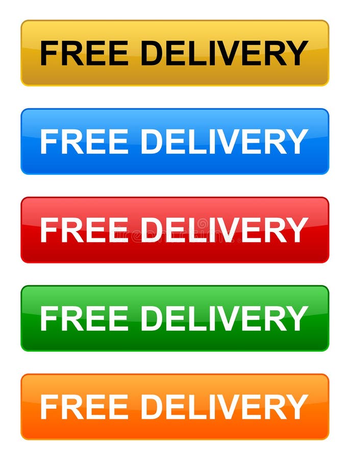 Free delivery button stock vector. Illustration of company - 119064977