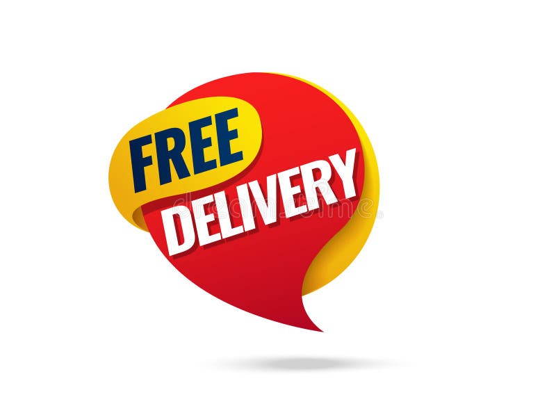 Vector Illustration Free Shipping. Free Delivery. Red and White Circle ...
