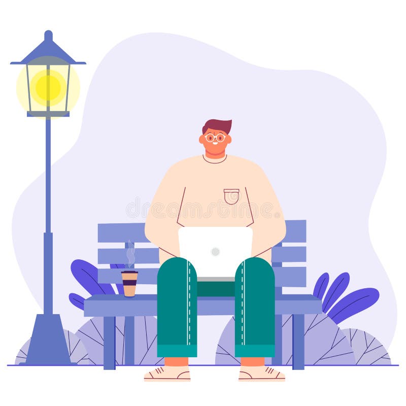Vector Illustration Freelancer Cartoon Stock Vector - Illustration of ...