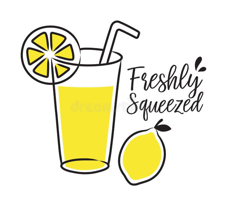 Freshly Squeezed Lemonade and Lemon Stock Vector - Illustration of ...