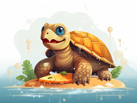 Vector Illustration of Friendly Turtle Stock Illustration ...