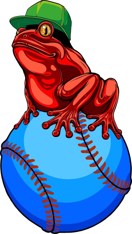 Vector Illustration of Frog on Baseball Ball. Stock Vector ...