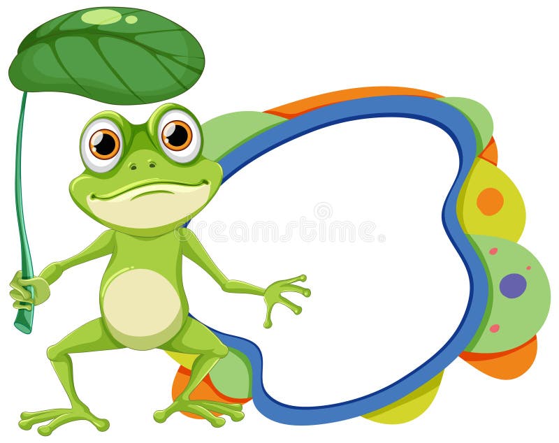 A Frog Holding a Blank Sign Stock Vector - Illustration of amphibian ...