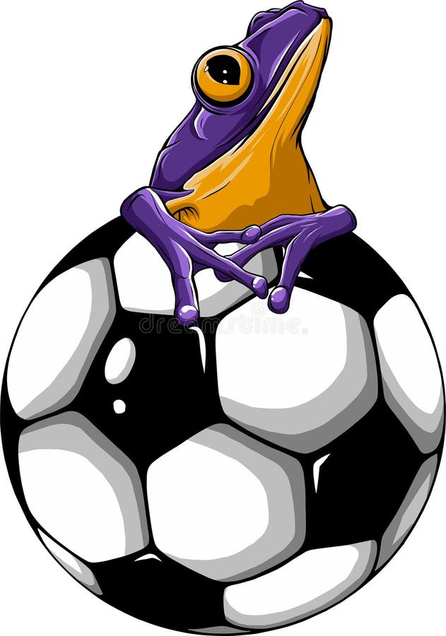 Vector Illustration Frog Mascotte on a Soccer Ball Stock Vector ...