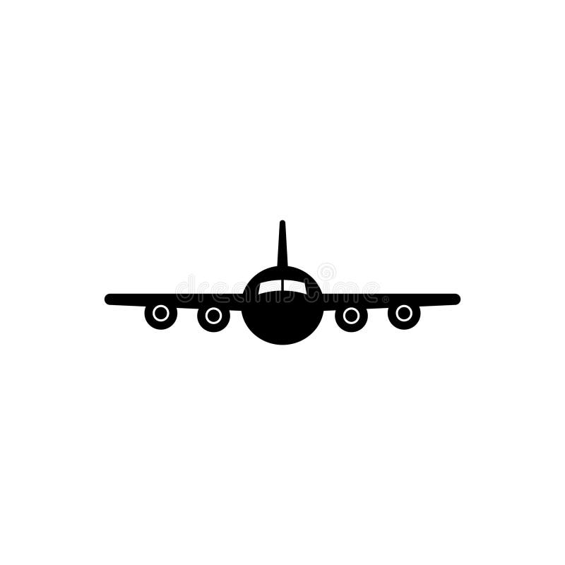 Vector Illustration of a Front-view Commercial Airplane Icon Stock ...