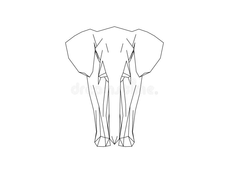 Elephant Front View Outline Stock Illustrations – 112 Elephant Front ...
